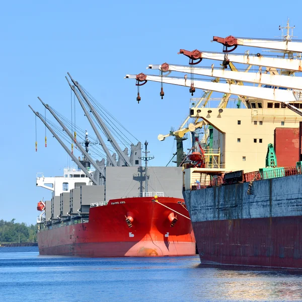 Cargo ships loading in cargo terminal — Stock Photo © alex.stemmer ...