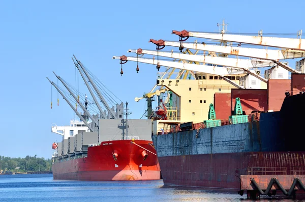 Cargo ships loading in cargo terminal — Stock Photo © alex.stemmer ...