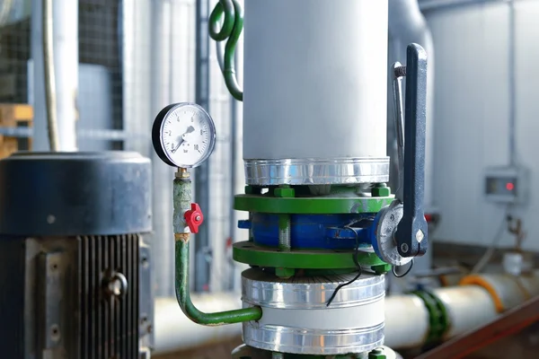 Industrial barometer in boiler room - Stock Image - Everypixel