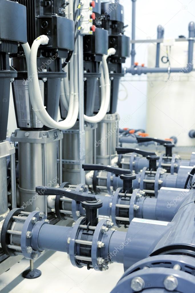 New shiny pipes in industrial boiler room — Stock Photo © alex.stemmer ...