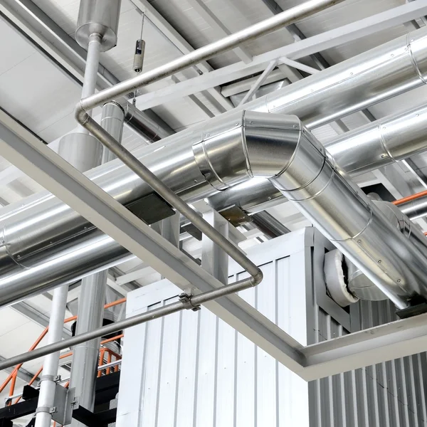 New shiny pipes in industrial boiler room Stock Photo by ©alex.stemmer ...