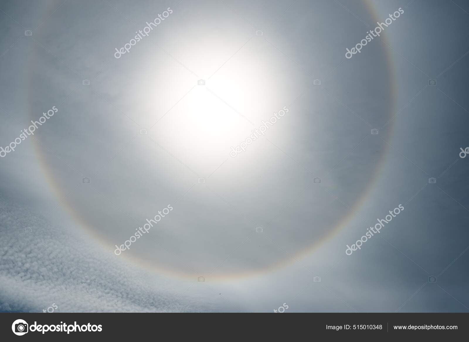 Rainbow Clear Blue Sky Sun Halo Glowing Cirrus Cumulus Clouds Stock Photo by ©alex.stemmer 515010348