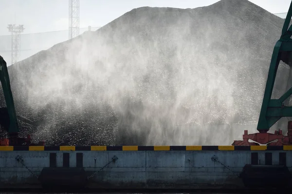 Modern coal terminal in Riga, Latvia. Cranes close-up. Baltic sea ...