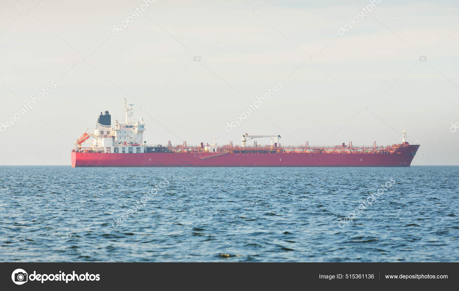 Large Red Cargo Ship Oil Chemical Tanker 184 Meters Length Stock Photo ...