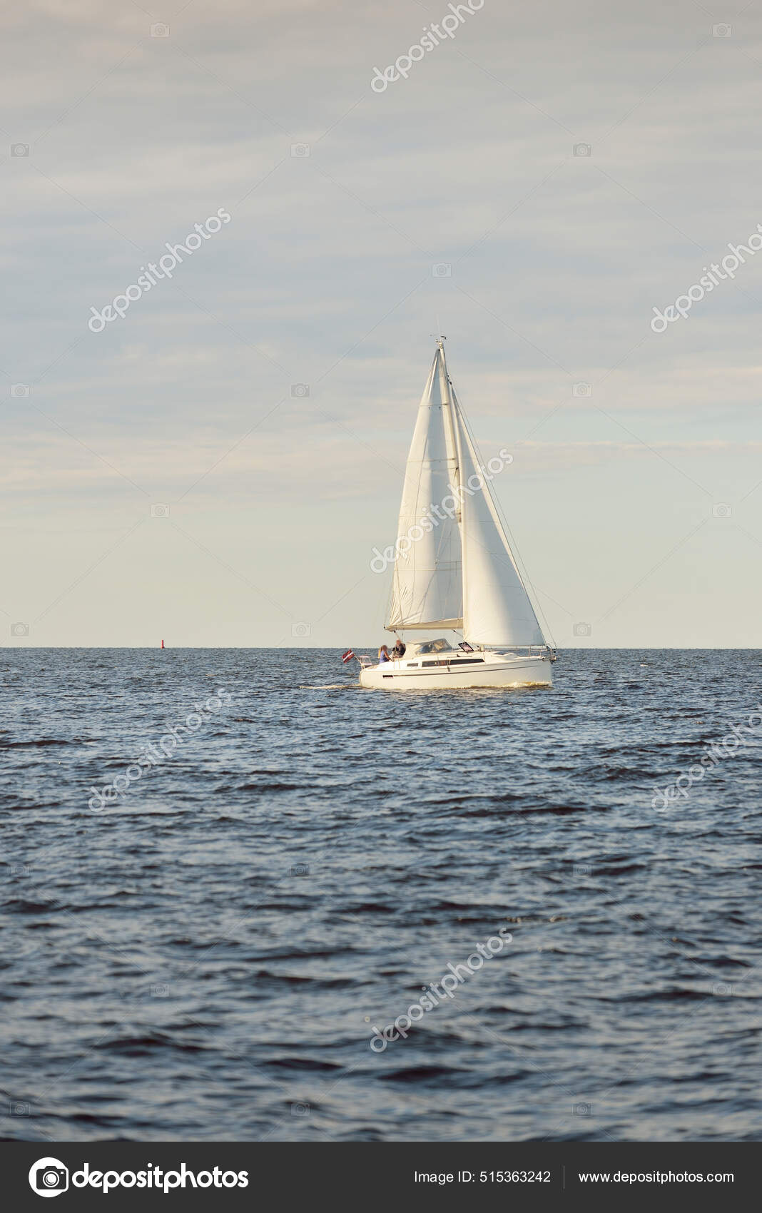 Sloop Rigged Yacht Sailing Baltic Sea Sunset Dramatic Sky Storm — Stock ...