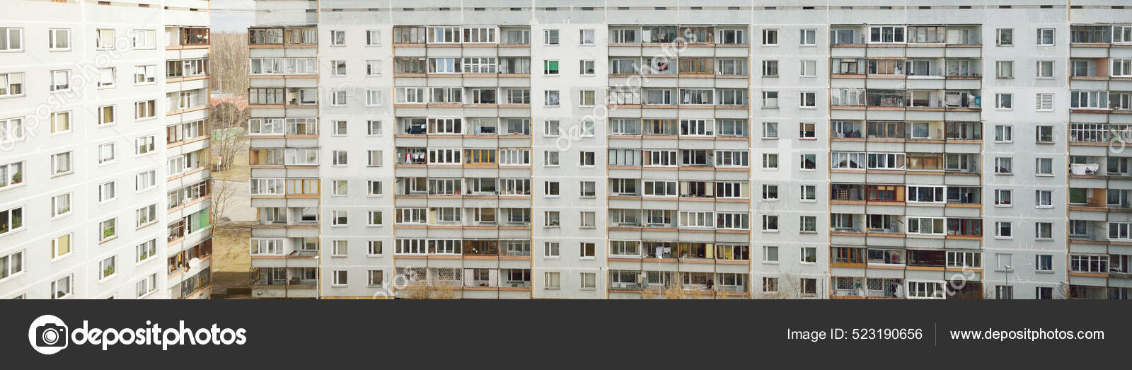Soviet Era Block Panel Houses Panoramic View Real Estate Development ...