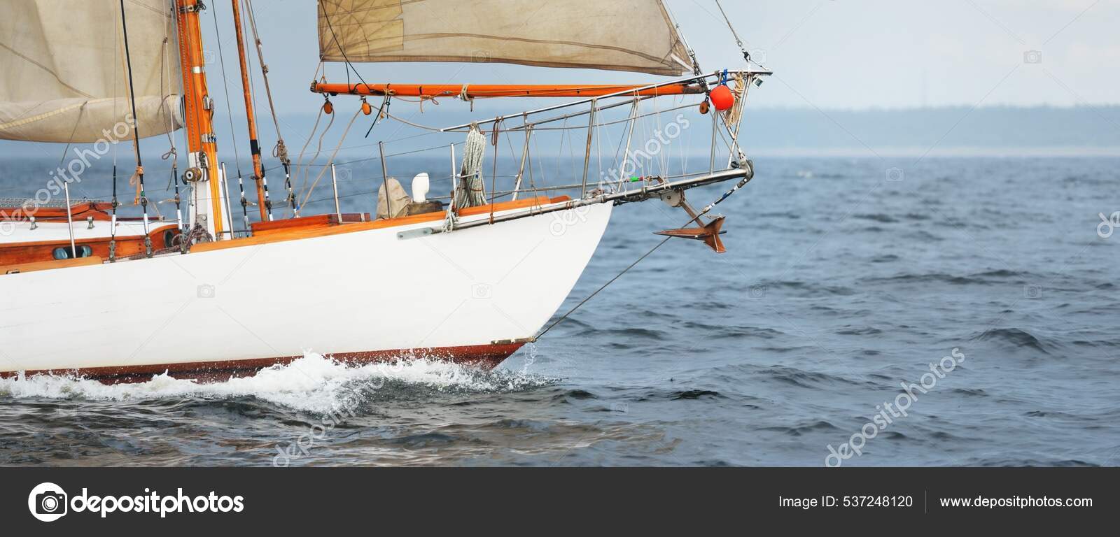 Old Expensive Vintage Two Masted Sailboat Yawl Close Sailing Open ...