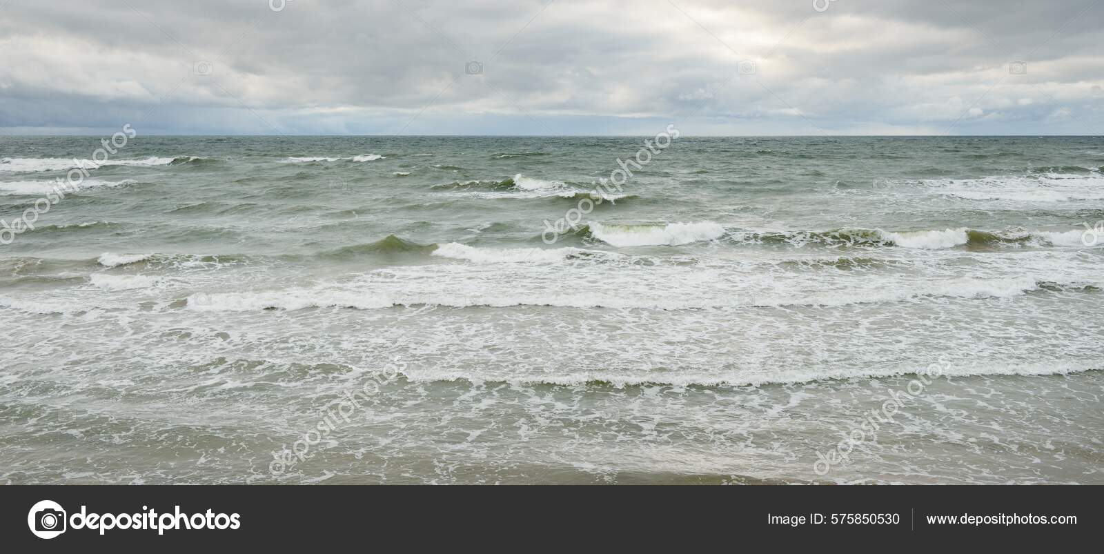 Baltic Sea Storm Dramatic Sky Dark Glowing Clouds Waves Water Stock ...