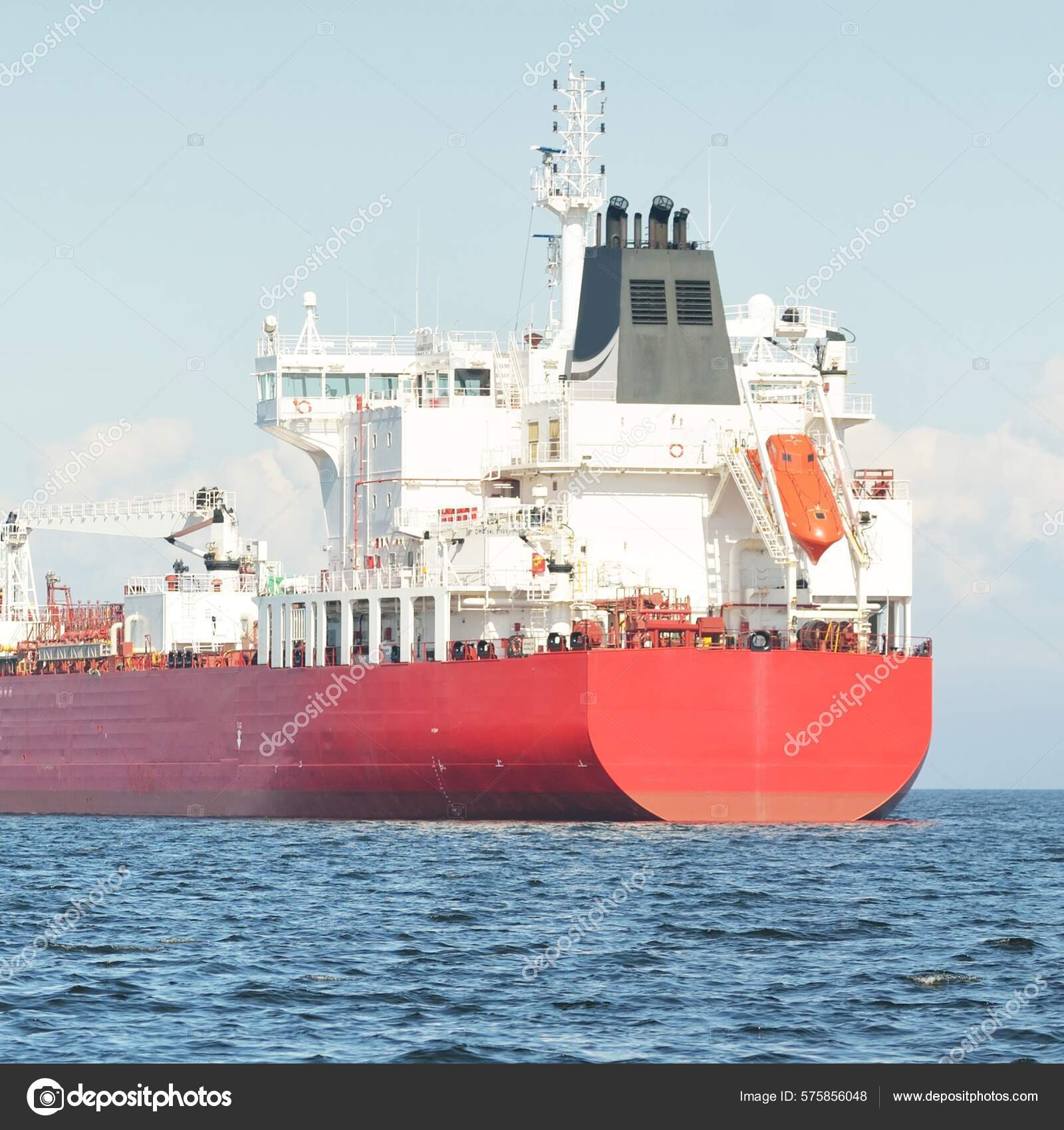 Large Red Cargo Ship Oil Chemical Tanker 184 Meters Length Stock Photo ...