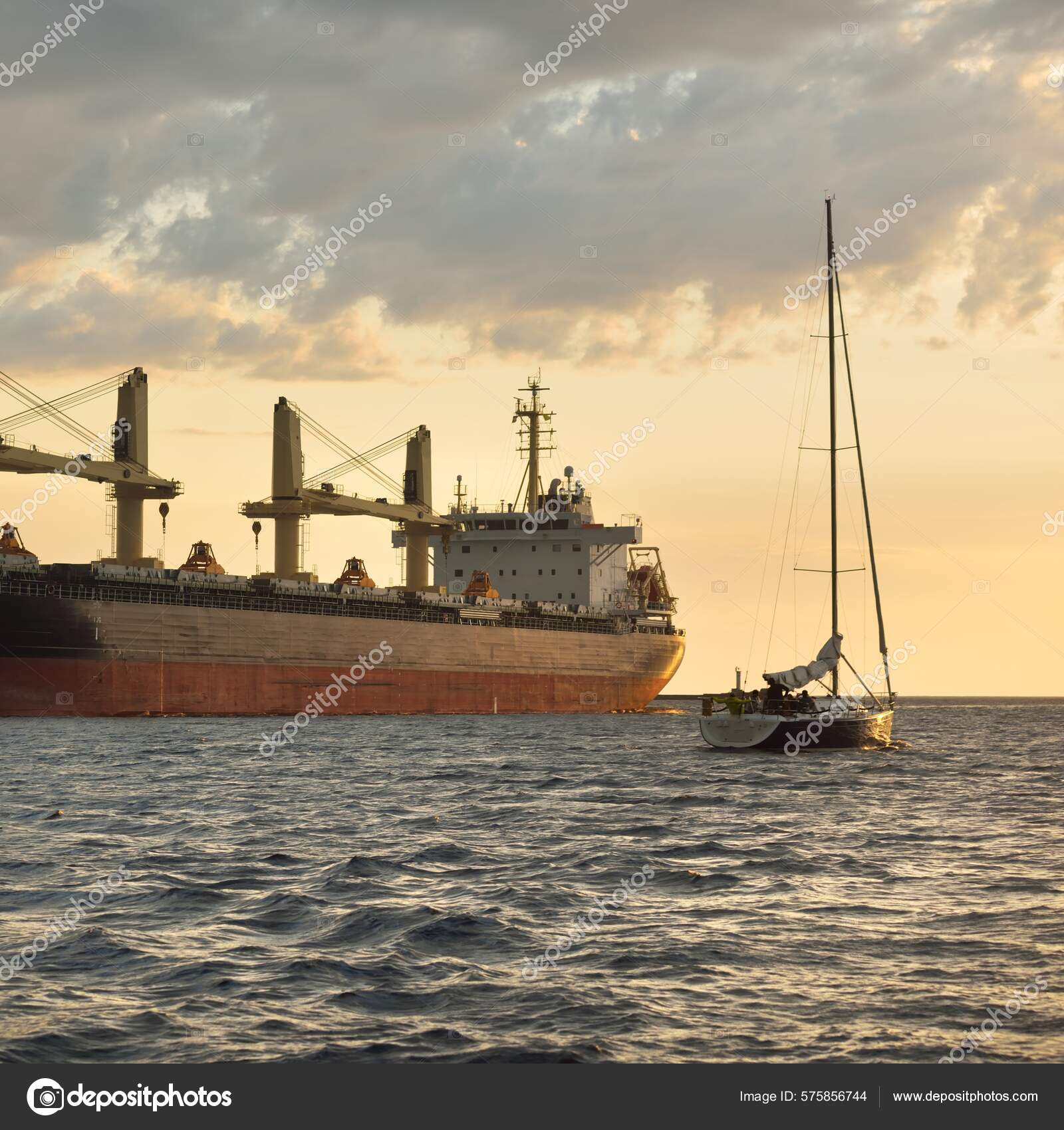 Large Cargo Ship Bulk Carrier 179 Meters Length Sloop Rigged Stock ...