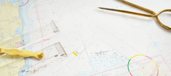 Antique W HC 6" brass dividers calipers nautical navigation chart tool ...