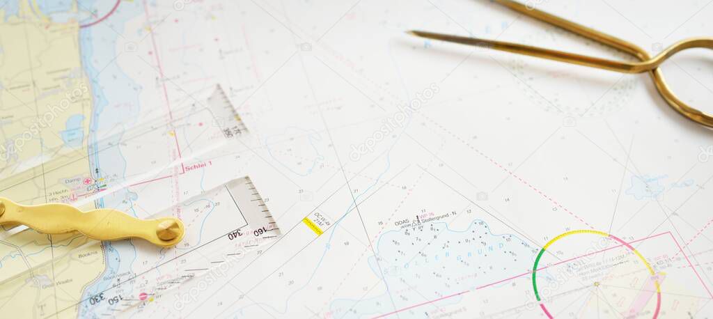 Antique W HC 6" brass dividers calipers nautical navigation chart tool ...