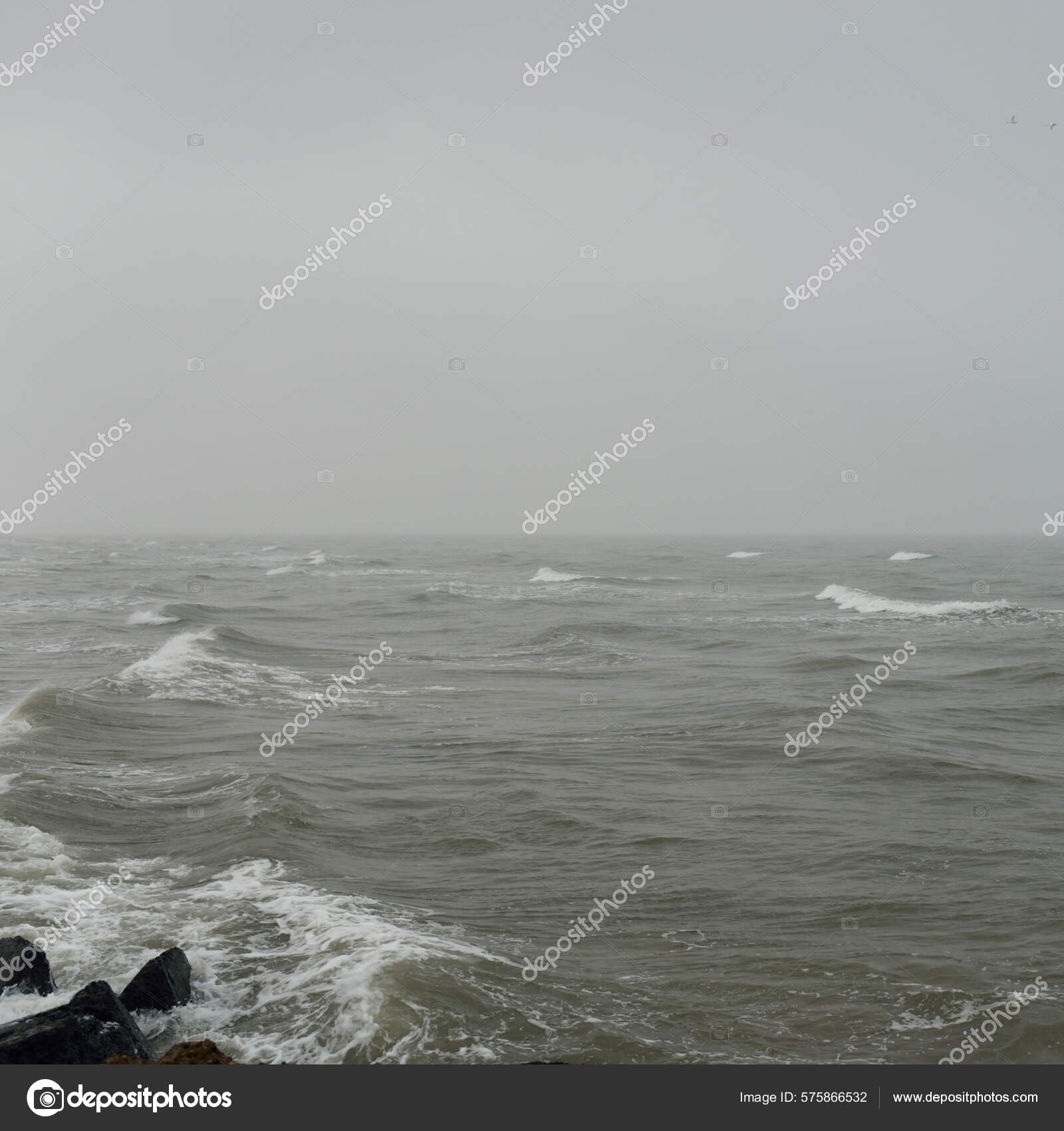 Baltic Sea Fog Waves Splashing Water Storm Natural Textures Picturesque ...