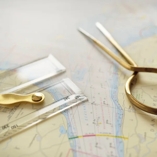 Antique W HC 6" brass dividers calipers nautical navigation chart tool ...