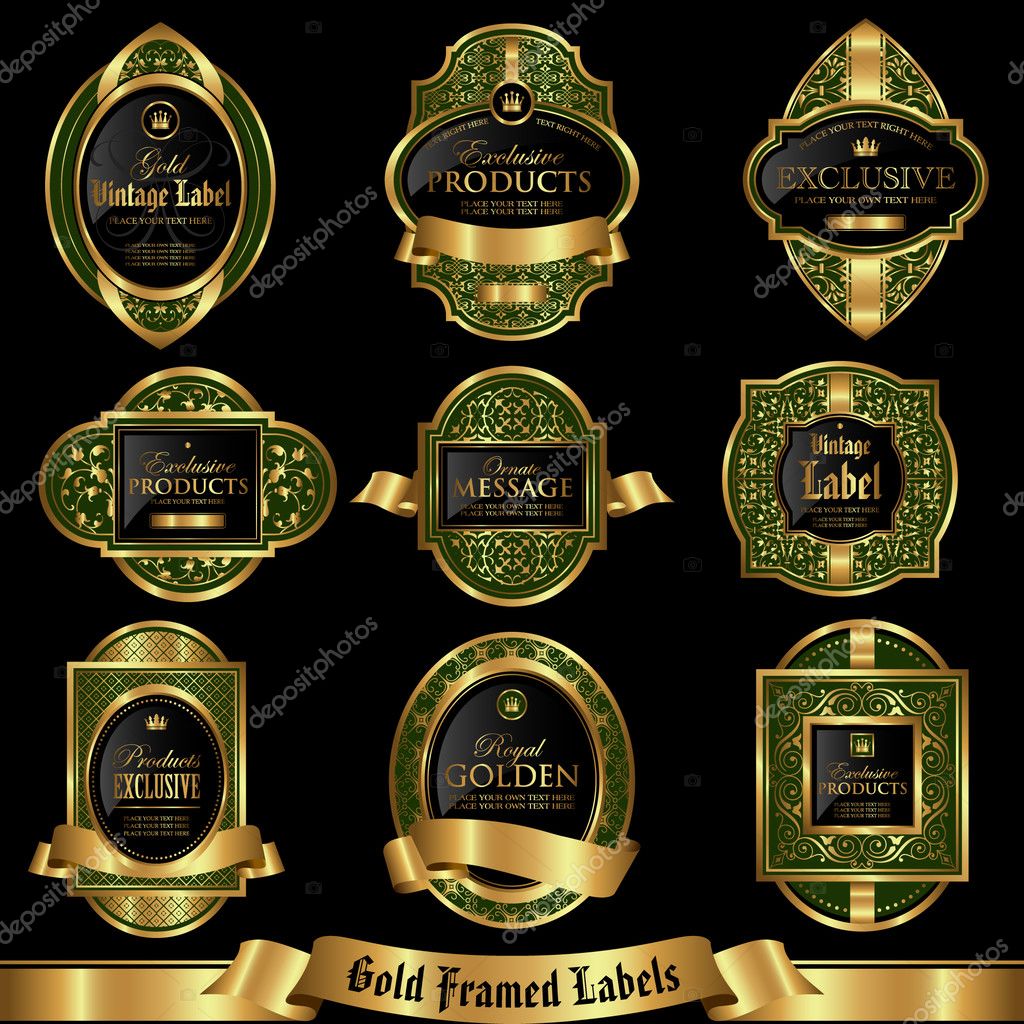 Gold framed labels set 5 Stock Vector Image by ©bluepencil #35448101