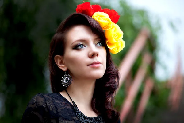 Beautiful face of woman in vintage style - Stock Image - Everypixel