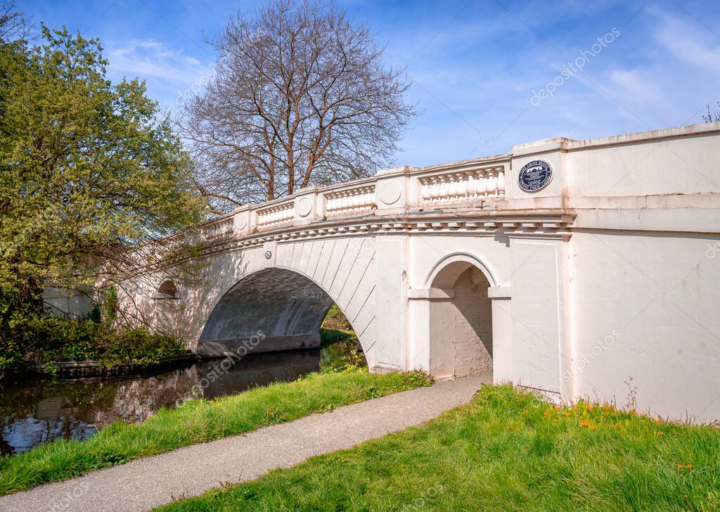 The Grove Park Ornamental Bridge that spans river Gade (Grand Union ...