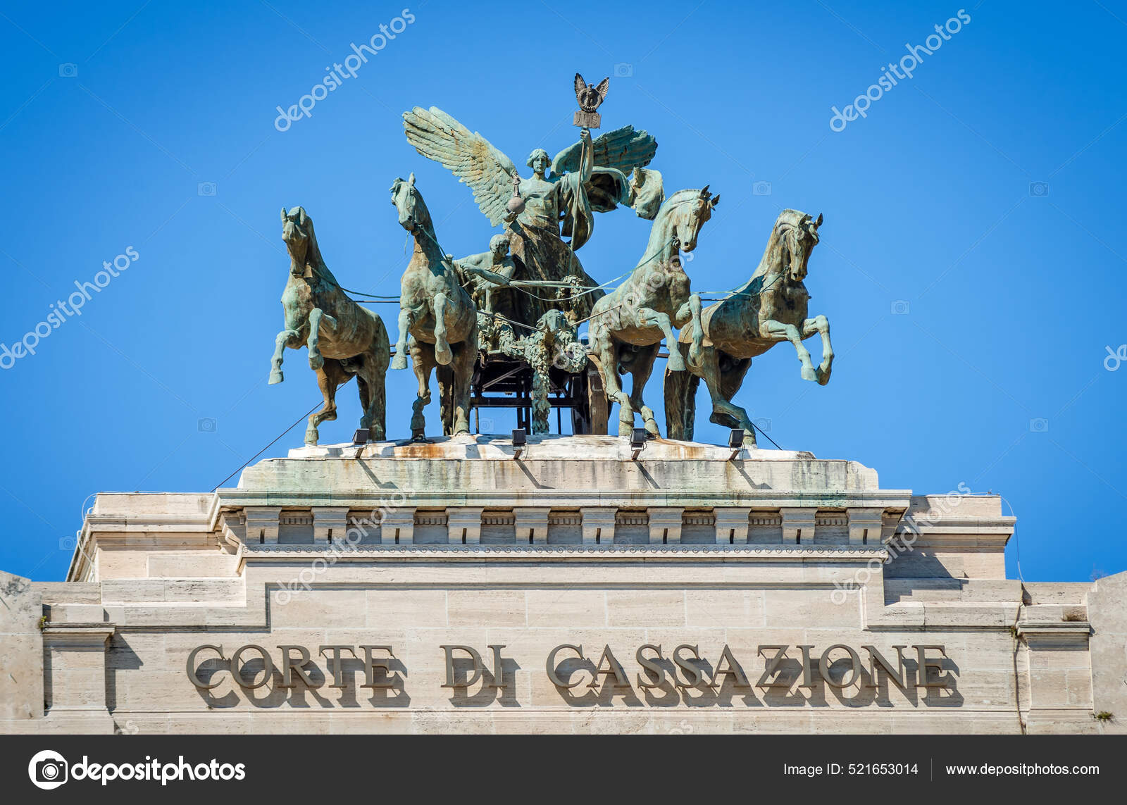 Great Bronze Quadriga Facade Palace Justice Rome Italy Set 1926 Stock ...