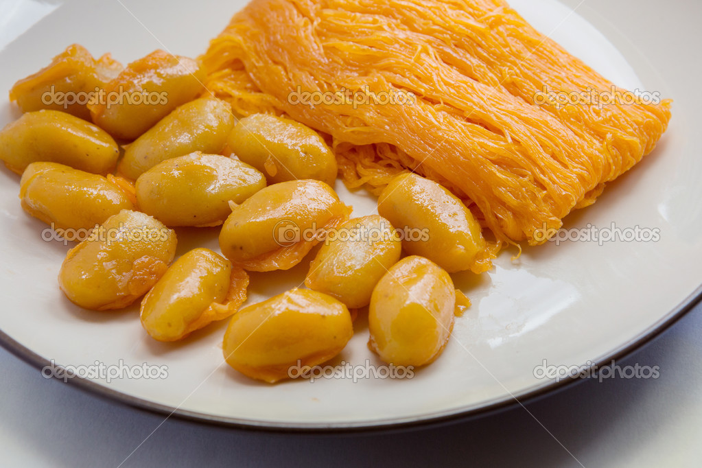 yema de huevo rallada dulce y pasta de frijol 2023