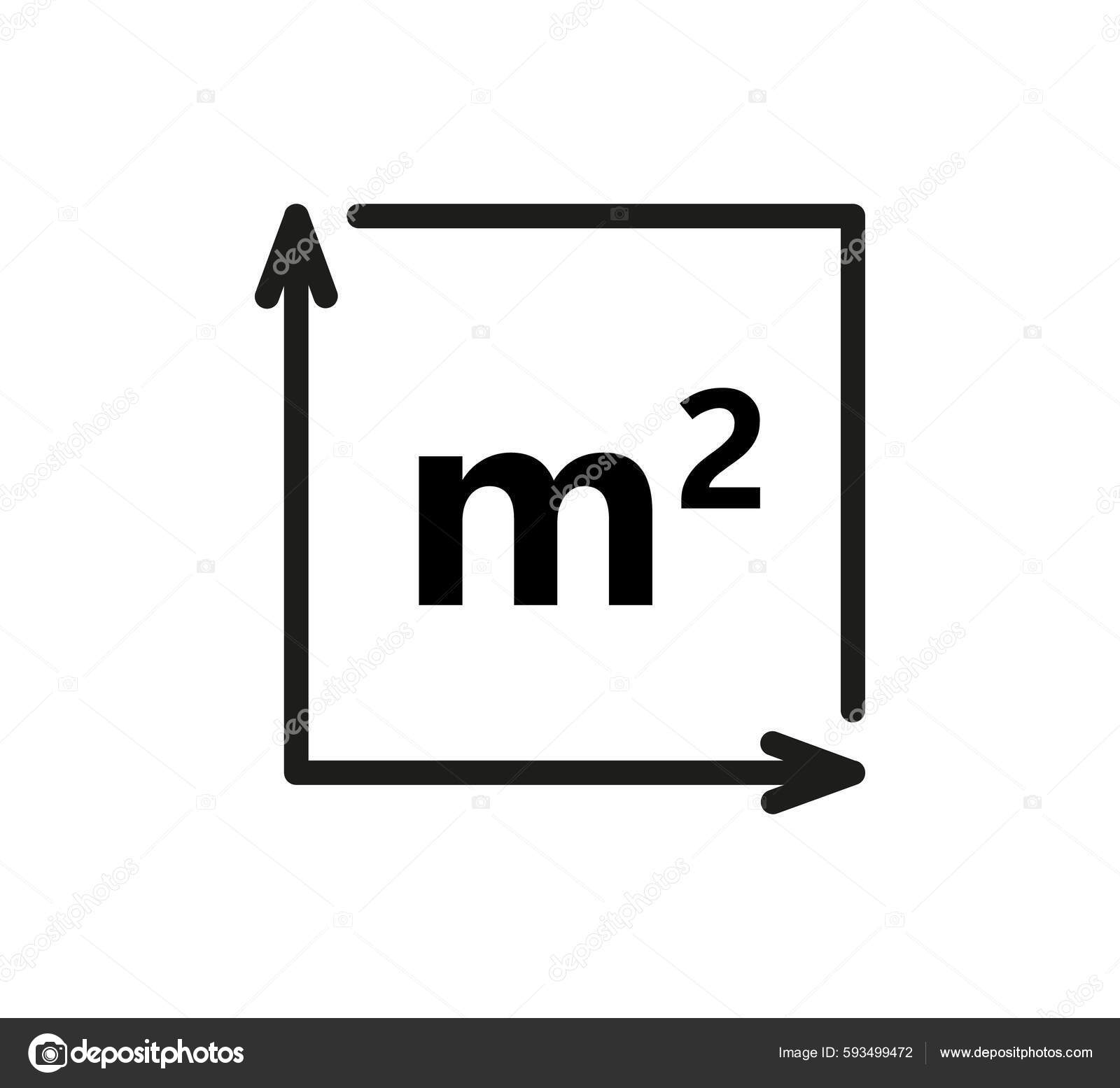 Square Meter Icon Sign Flat Area Square Metres Measuring Land Stock ...