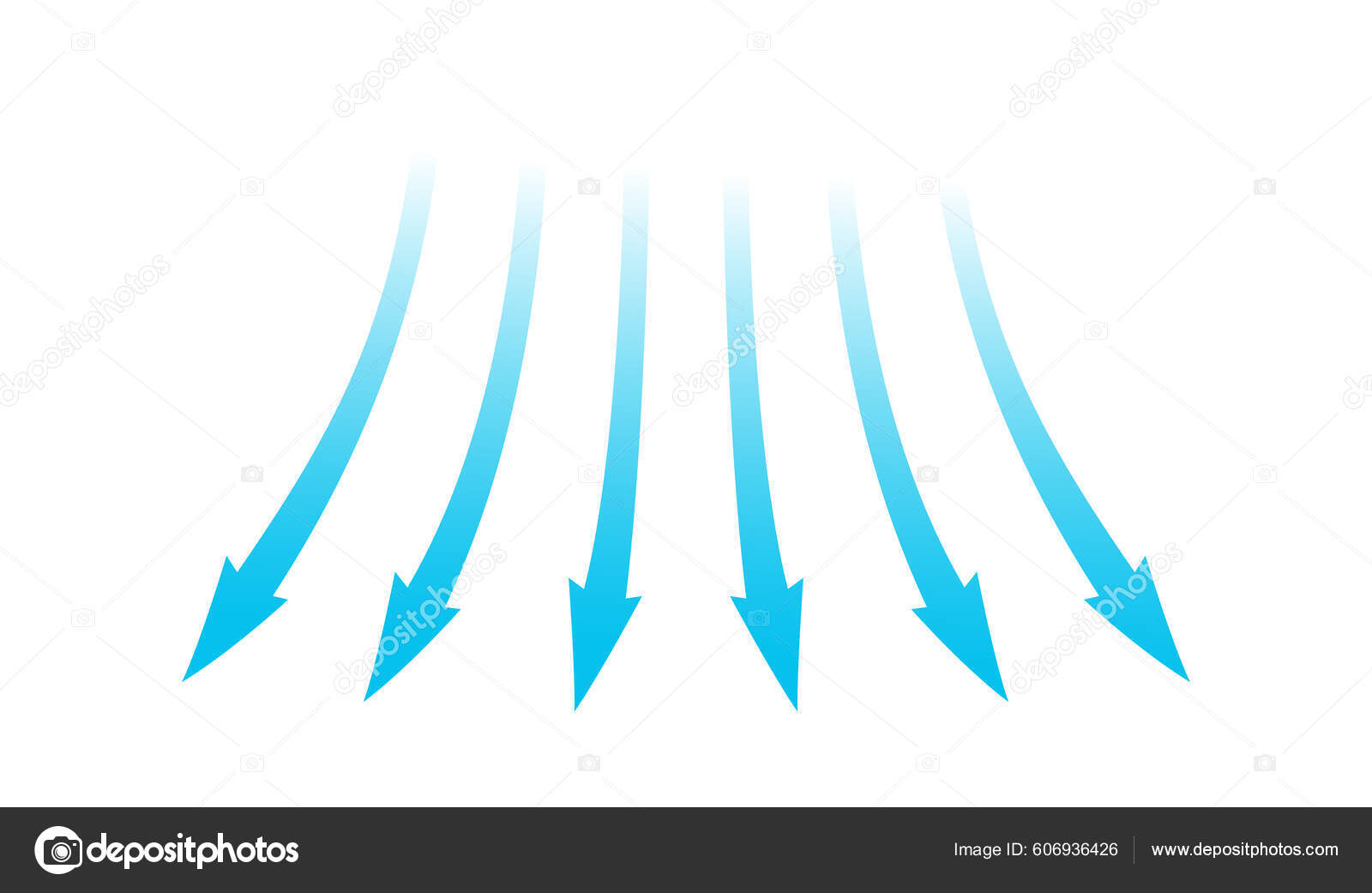Air Flow Blue Arrows Showing Direction Air Movement Wind Direction ...