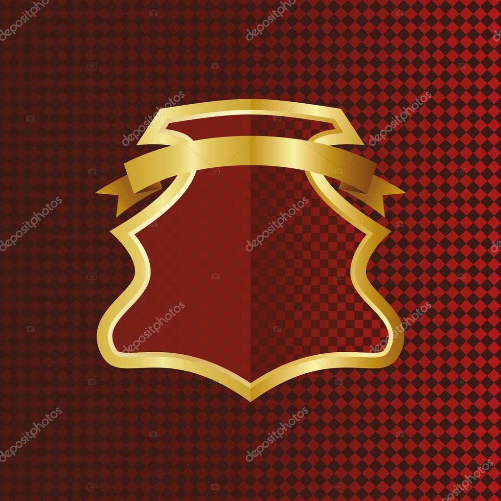 Shield in golden frame with ribbon Stock Vector by ©vectorfirst 45213945