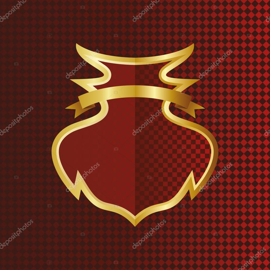 Shield in golden frame with ribbon Stock Vector by ©vectorfirst 45213947