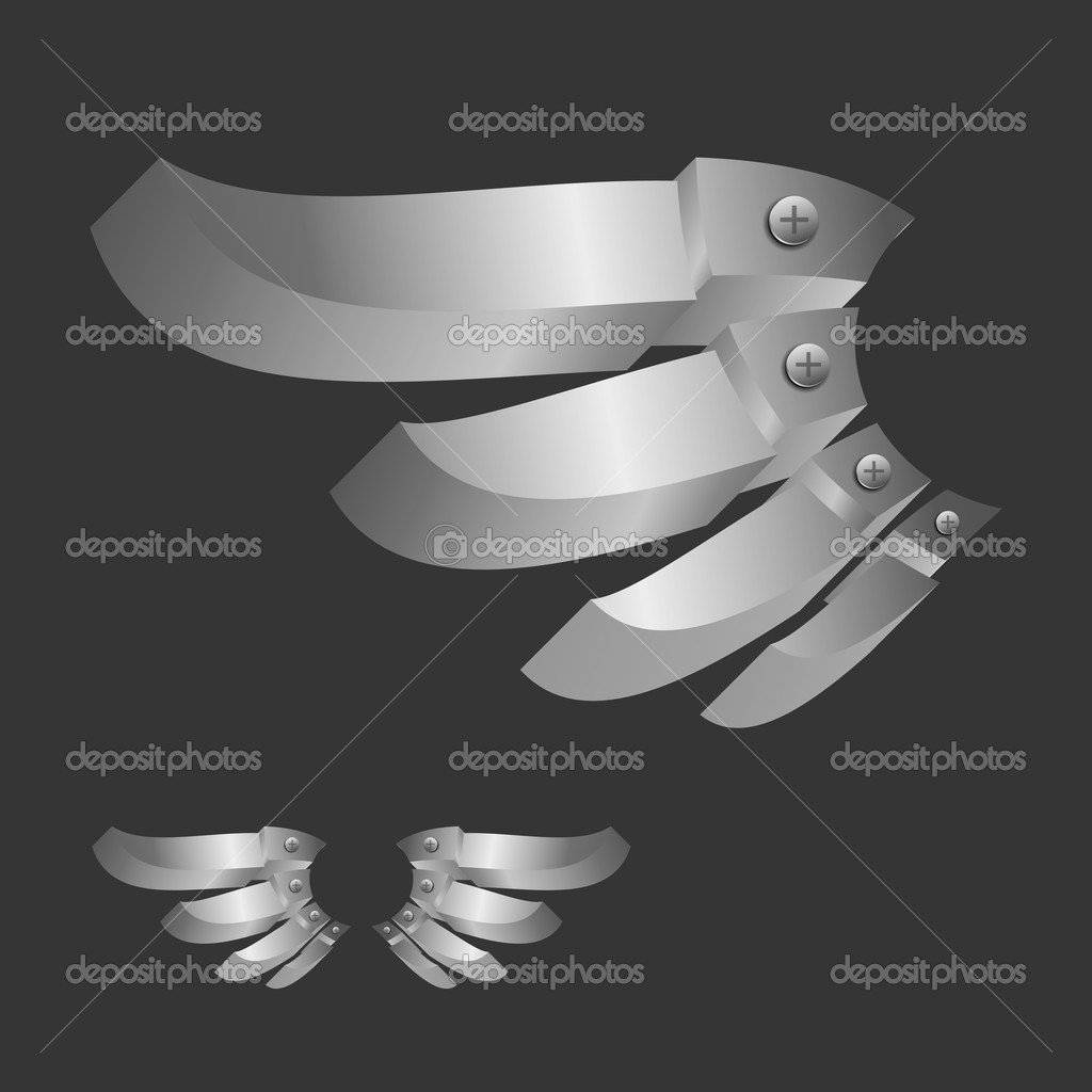 Metallic dimensional wings Stock Vector Image by ©vectorfirst #45214187