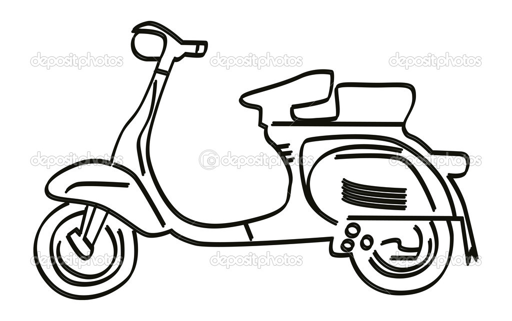 Outline art of scooter — Stock Vector © vectorfirst #45575333