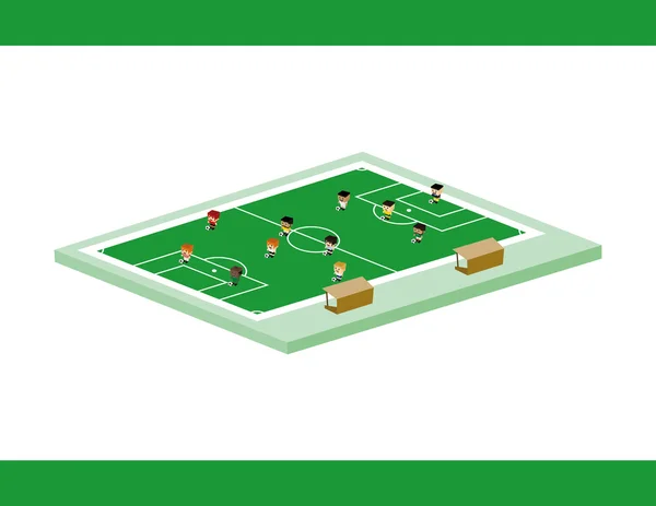 Cancha de futbol animado imágenes de stock de arte vectorial ...