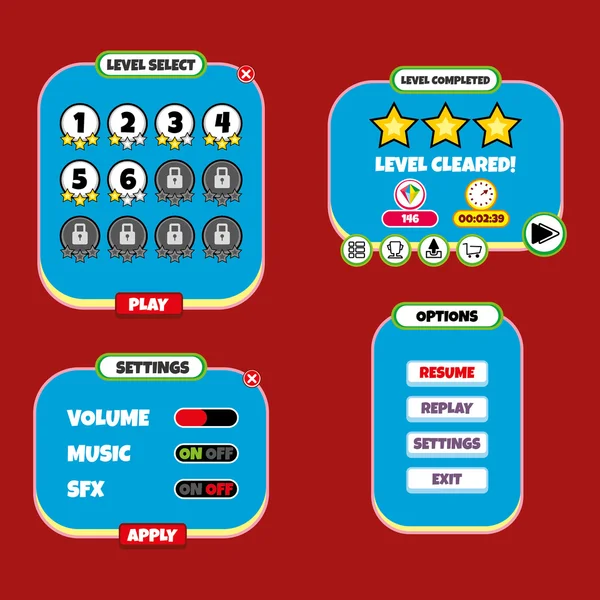 Game menu template — Stock Vector © vectorfirst #49079481