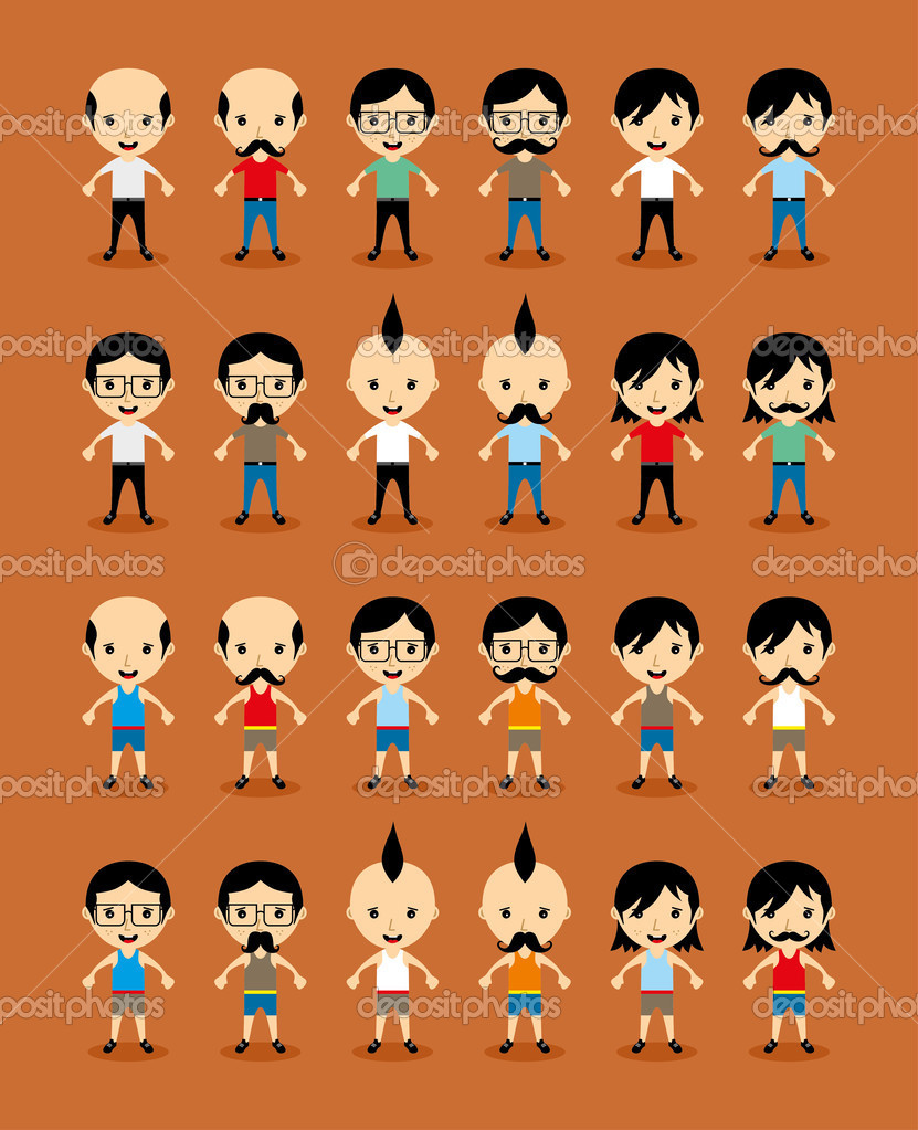 Cartoon character set Stock Vector Image by ©vectorfirst #49077949