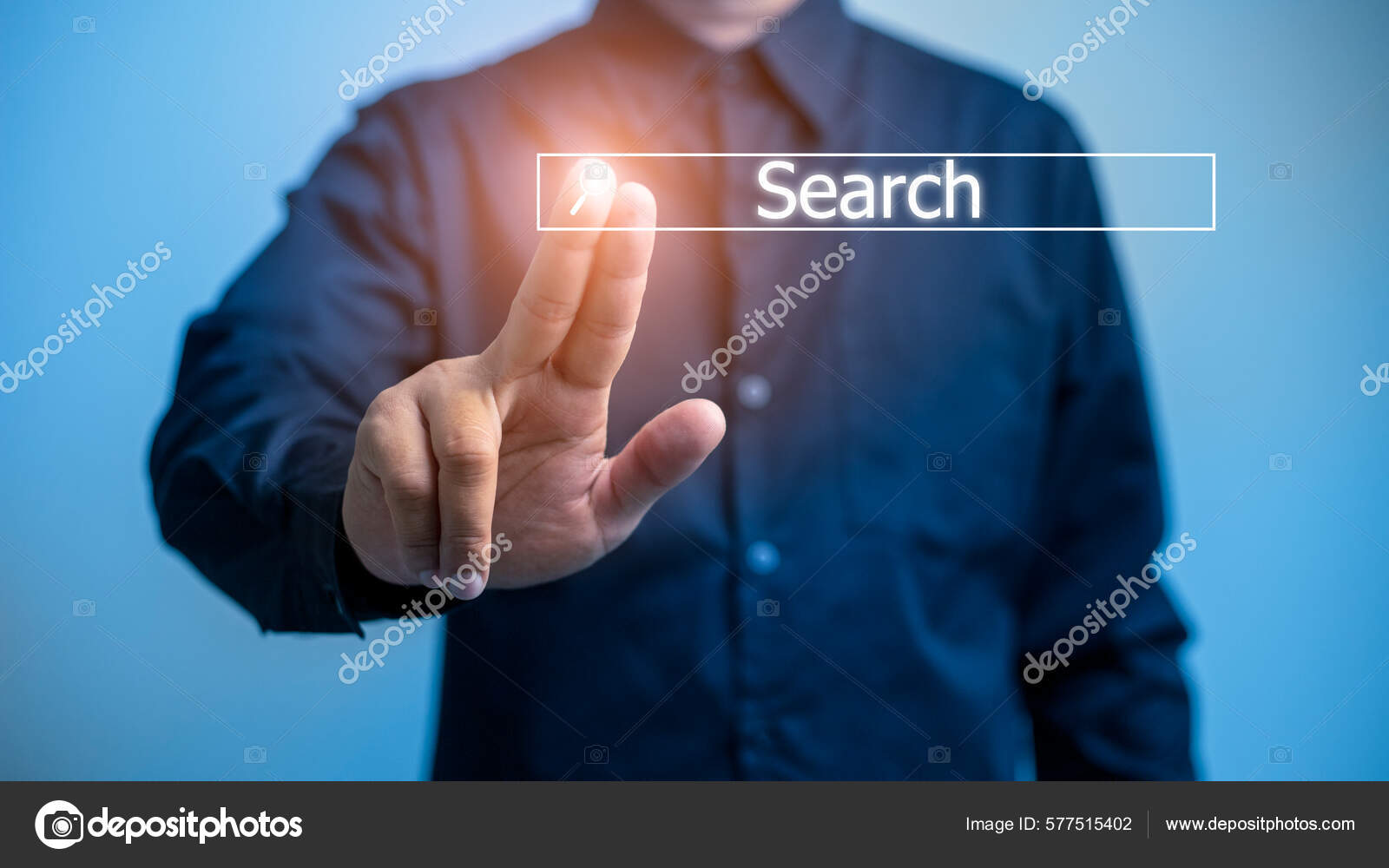 Data Search Technology Search Engine Optimization Man's Hands Using Computer — Stock Photo ...