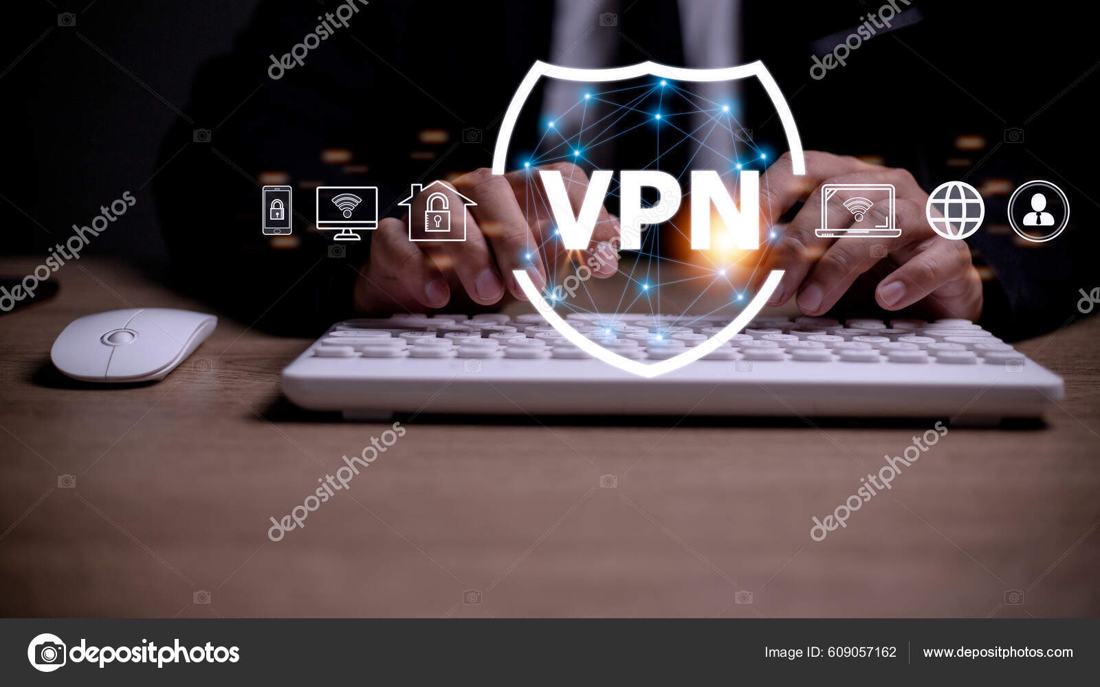 Vpn Secure Connection Concept Person Using Virtual Private Network ... Vpn Secure Connection Concept Person Using Virtual Private Network ...