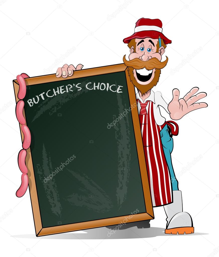 Happy Butcher with his Big Sign Stock Vector Image by ©jorgenmac #33136405