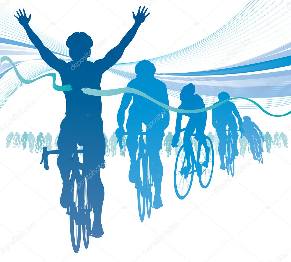 Cyclist winning Stock Vector by ©jorgenmac 34149451