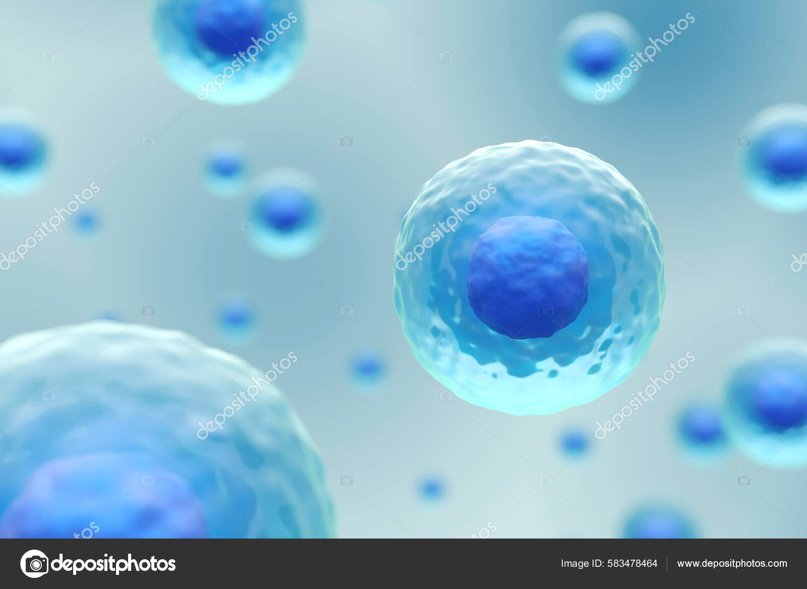 Cells Membrane Nucleus Floating Medical Science Concept Background ...