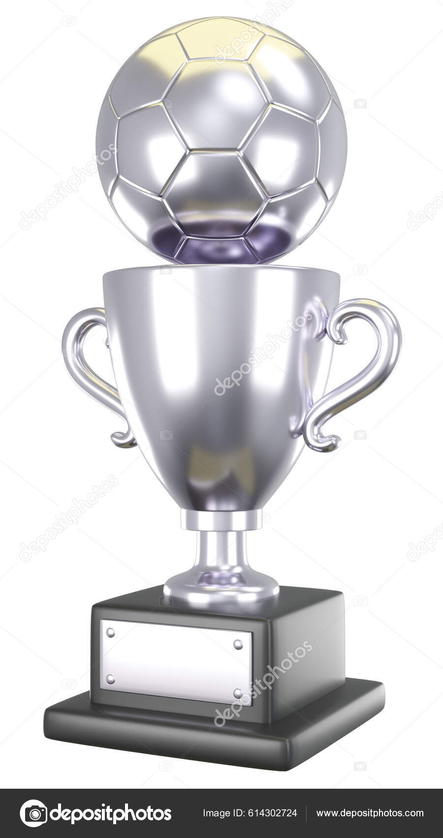 Silver Soccer Football Trophy Cup Isolated Embedded Clipping Paths ...