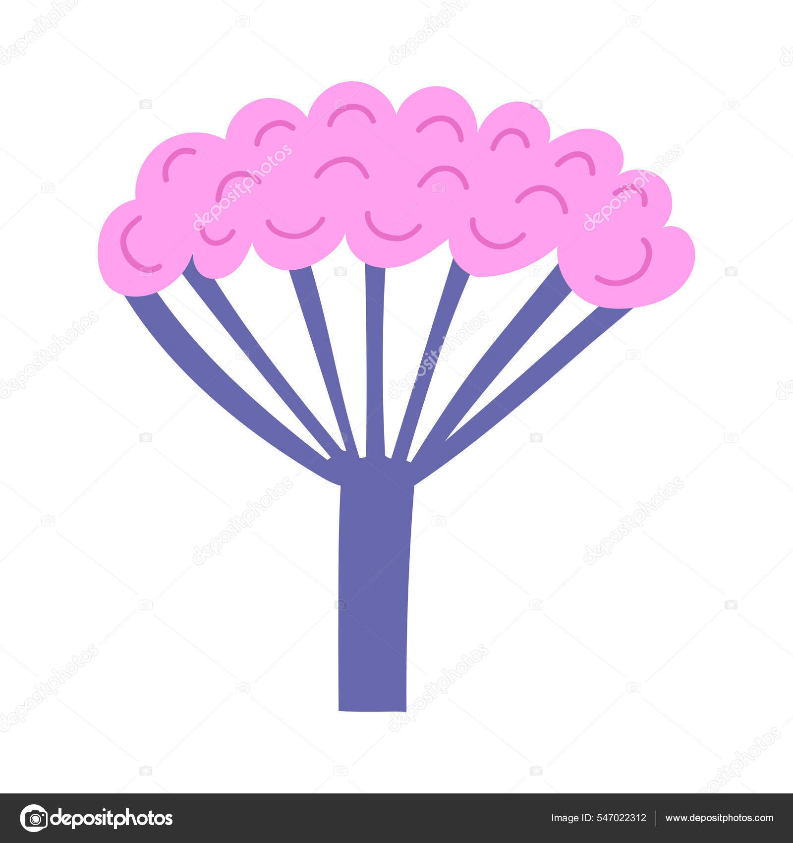 Pink tree hand-drawn vector illustration Stock Vector by ©AyselZ 547022312