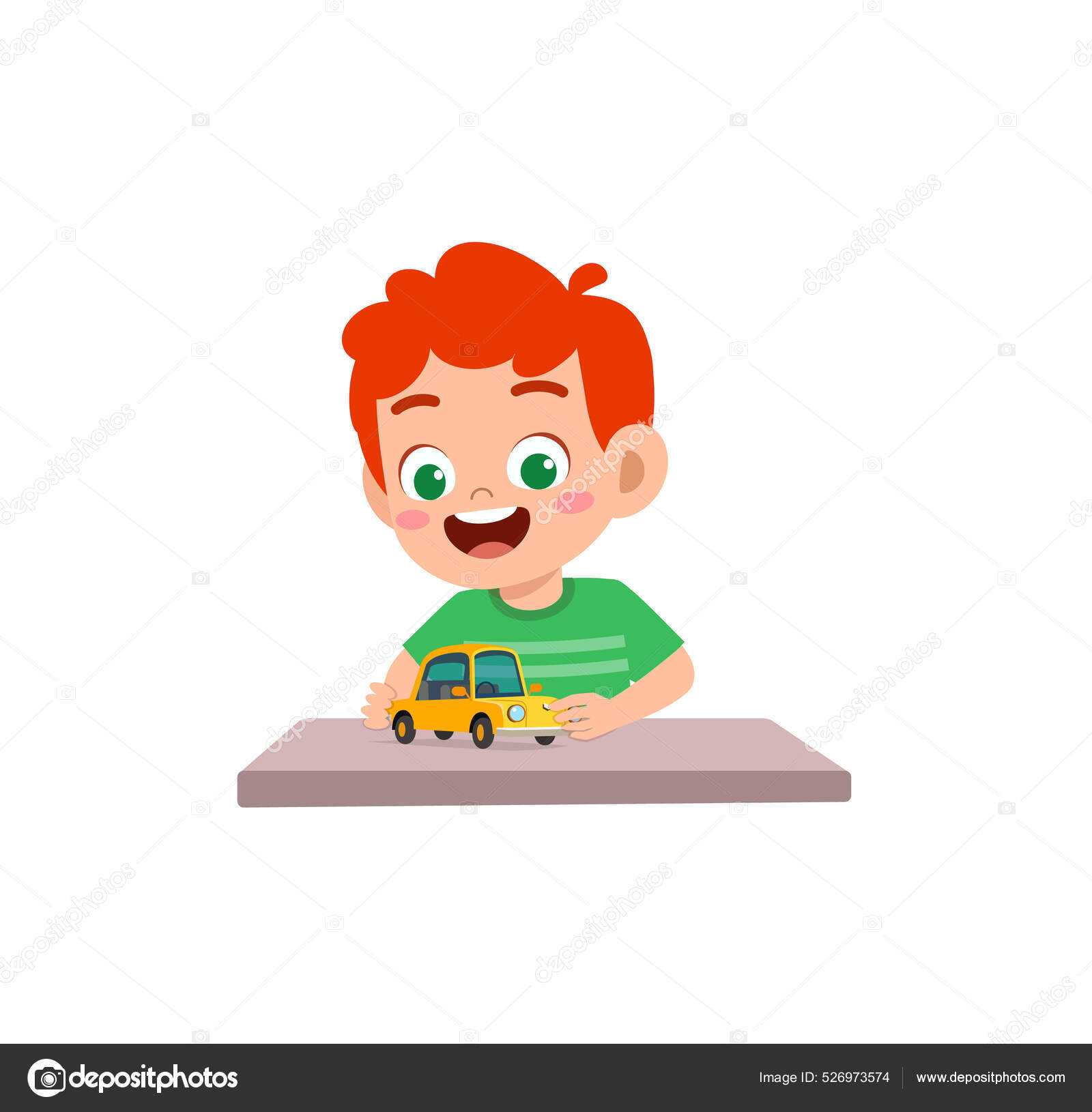 Little Boy Play Small Toy Car Stock Vector Image by ©colorfuelstudio ...