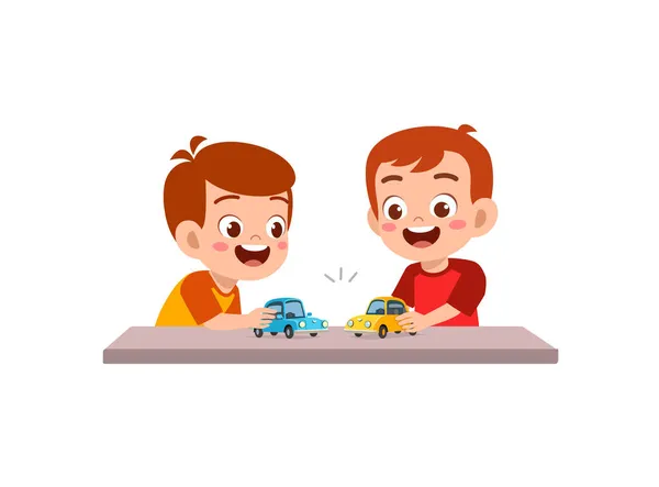 Little Boy Play Small Toy Car Stock Vector Image by ©colorfuelstudio ...