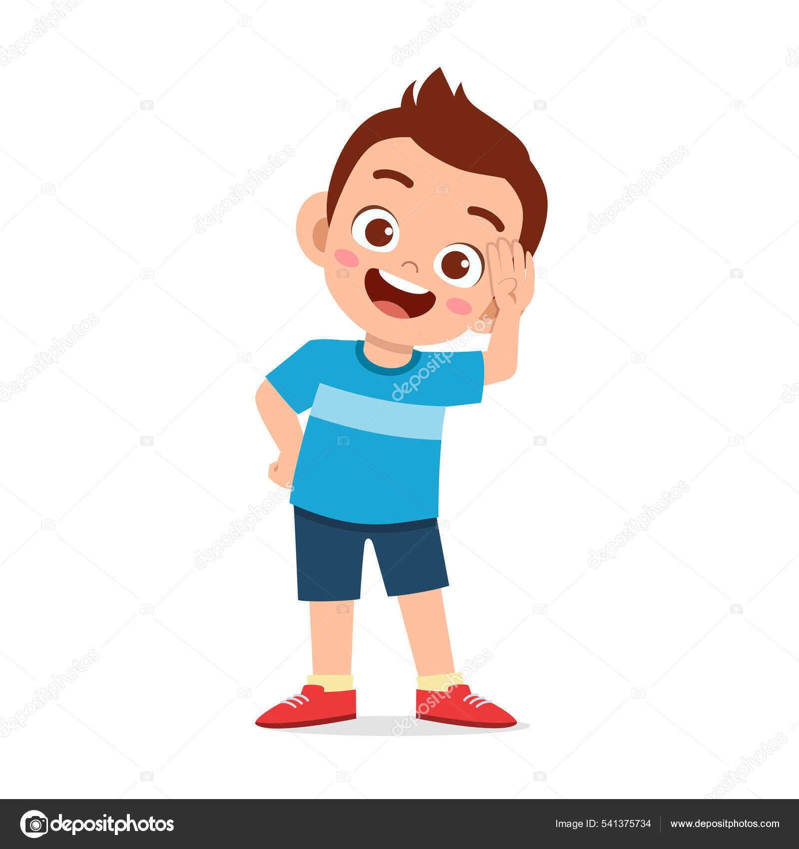 Cute Little Boy Stand Give Salute Pose Stock Vector by ©colorfuelstudio ...