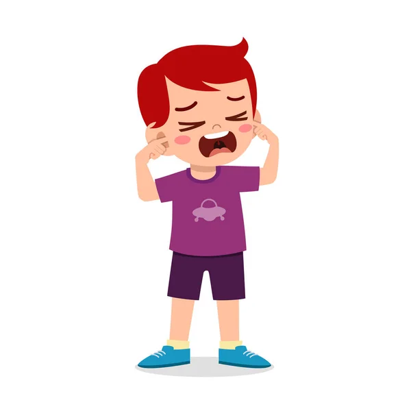 Cute Little Kid Stand While Crying Because Ice Cream Falling Stock ...