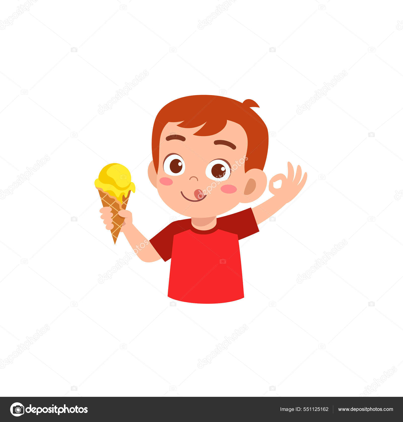 Niño Pequeño., Paleta, Verano, Carácter, Come. Imagen Vectorial de ...