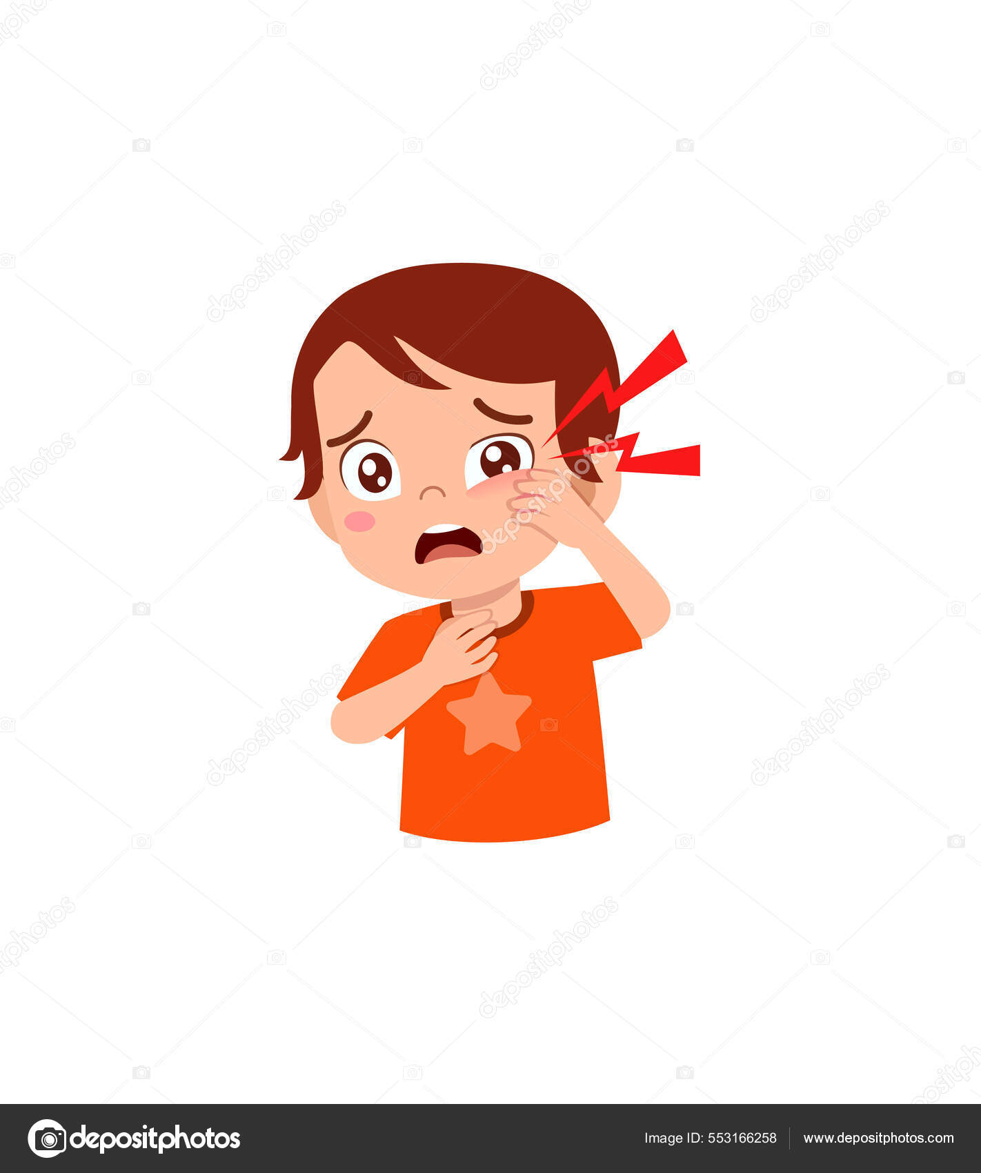 Little Kid Get Stye Skin Problem Eye Stock Vector Image by ...