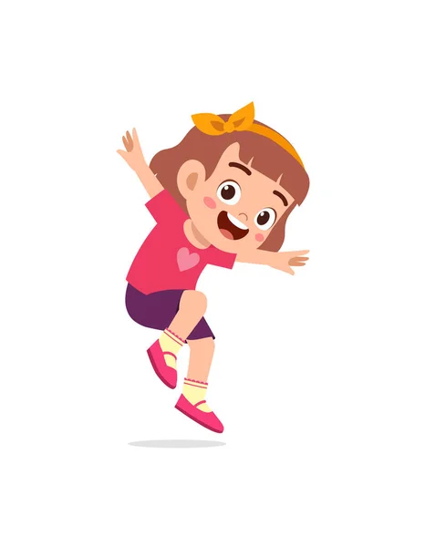 Cute Little Kid Jump Feel Happy Stock Vector by ©colorfuelstudio 563939516