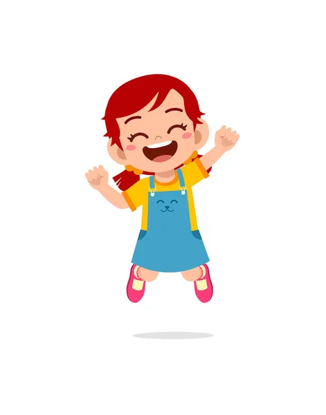 Happy Cute Little Kid Girl Standing Clap Hand Stock Vector by ...