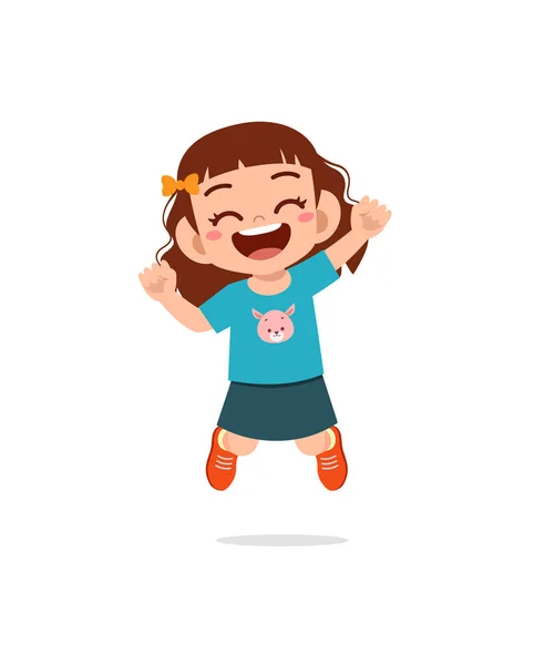 Happy Cute Little Kid Girl Standing Clap Hand Stock Vector by ...
