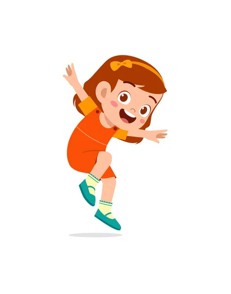 Happy Cute Little Kid Girl Standing Clap Hand Stock Vector by ...