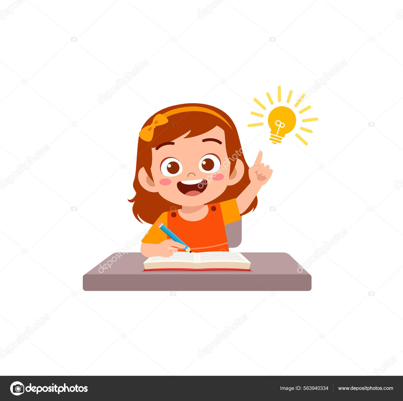 Little Kid Homework Find Answer Stock Vector Image by ©colorfuelstudio ...
